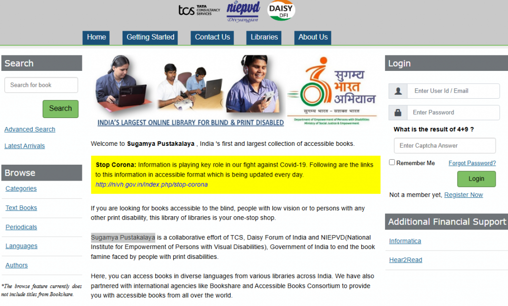 Sugamya Pustakalaya | NIEPVD Dehradun | India