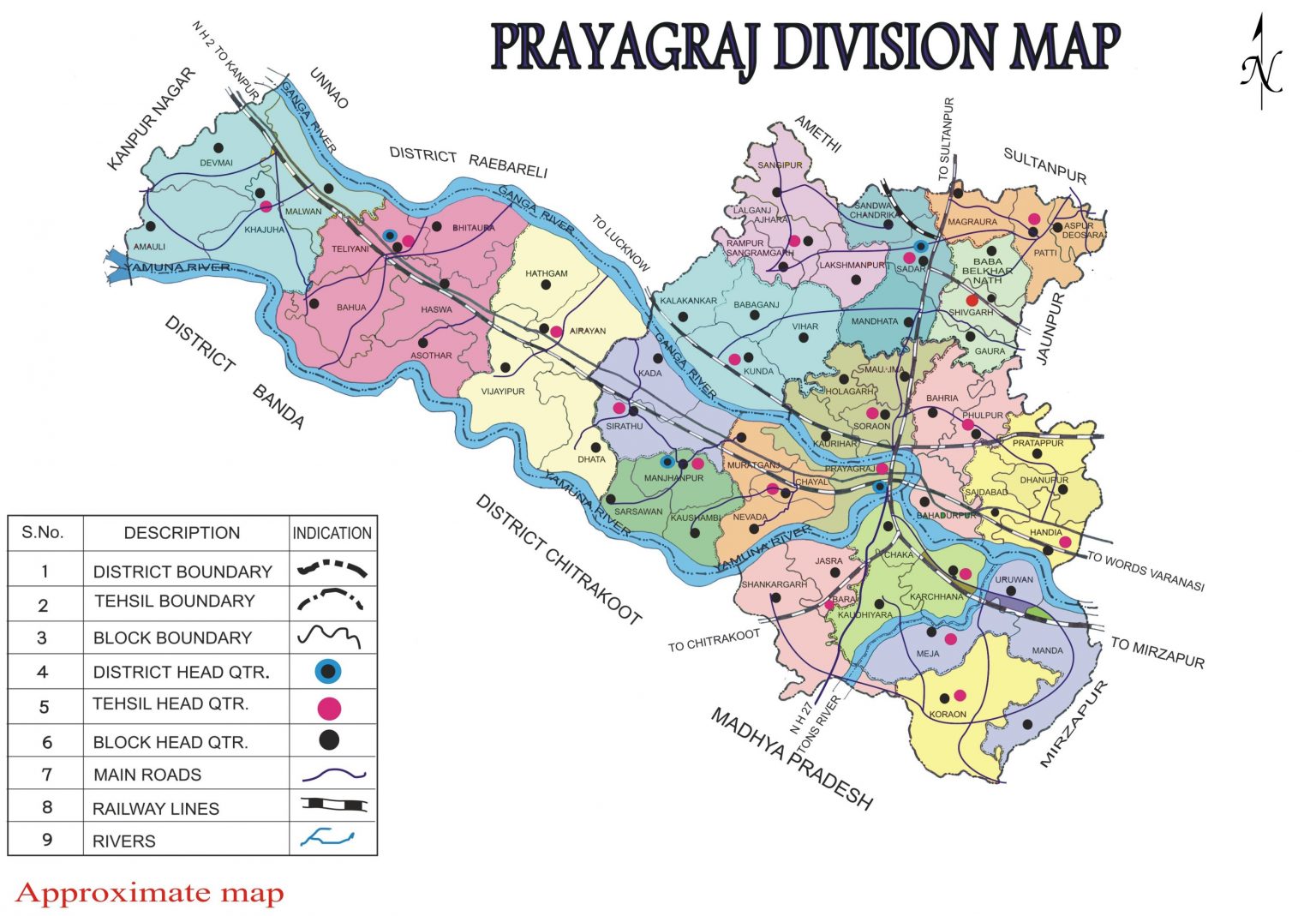 Map of Prayagraj Division | Division Prayagraj, Government of Uttar ...